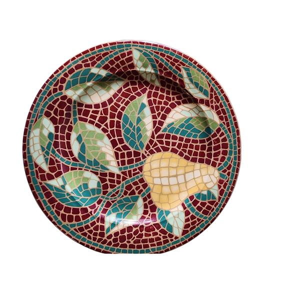 Pier 1 | Dining | Pier Imports Red Green Mosaic Fruit 8 Salad Plates ...